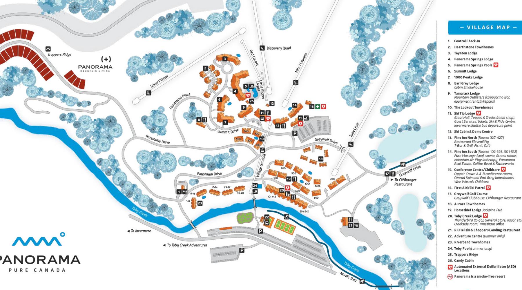 Village Map - Panorama Mountain Resort